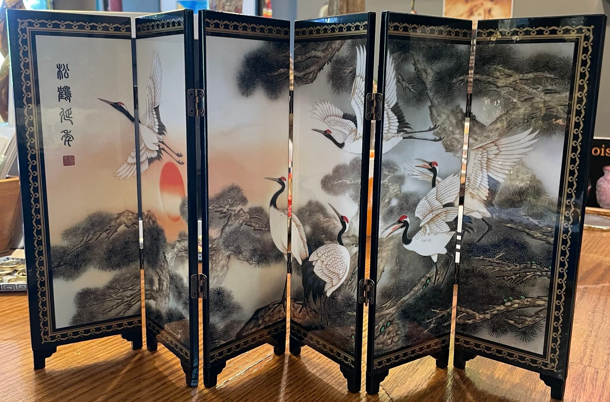 An imitation of an ancient small screen. | Dancing Waters Boutique